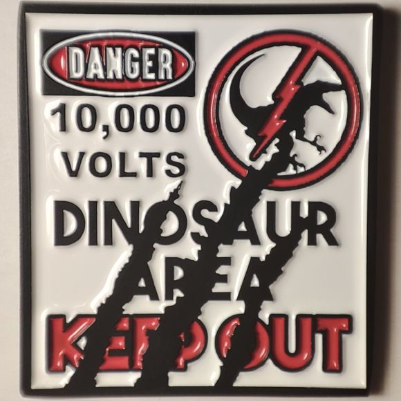 Universal | Jewelry | Jurassic Park Danger Area Keep Out Enamel Pin ...
